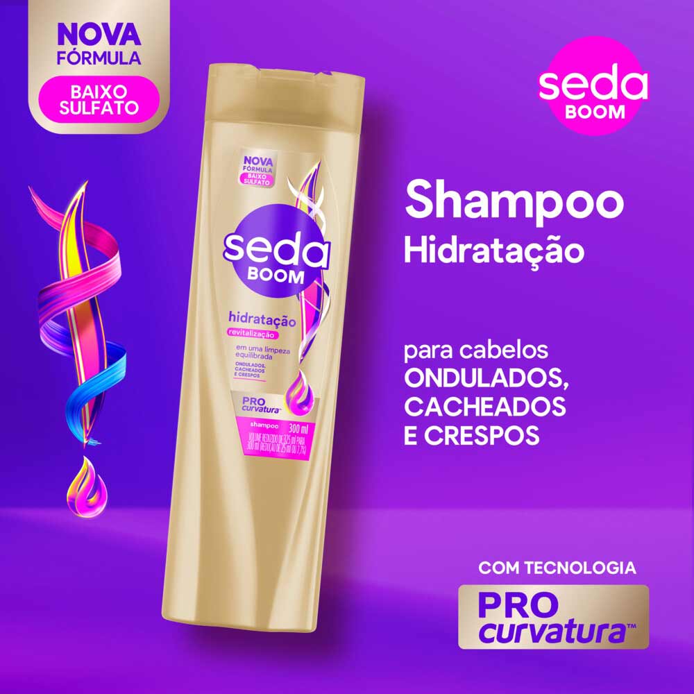 Shampoo Seda Boom Pro Curvatura Hidratação e Revitalização 300ml ...