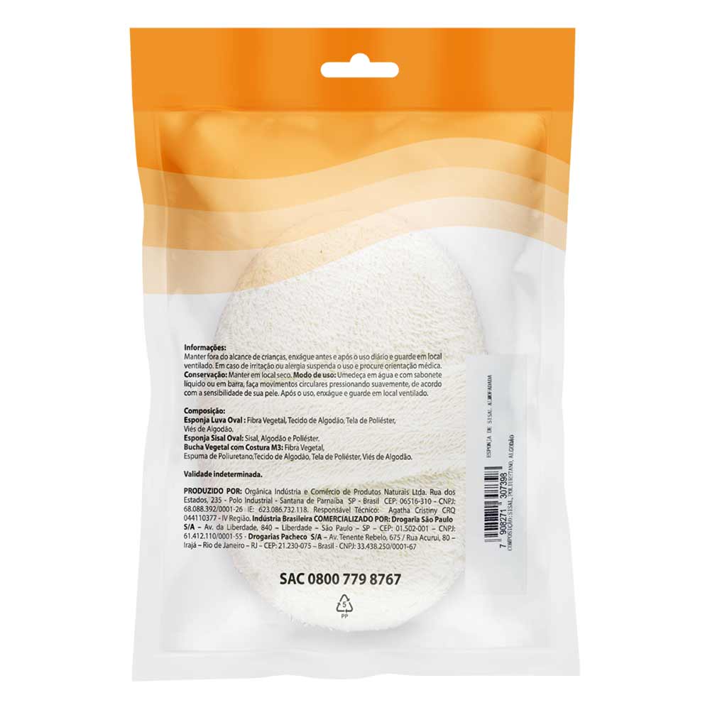 Esponja Para Banho Ever Care Almofadada Orgânica 1 Unidade - Drogaria ...